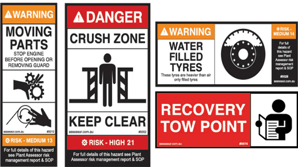 Ideagen Plant Assessor Machinery safety labels for compliant machinery
